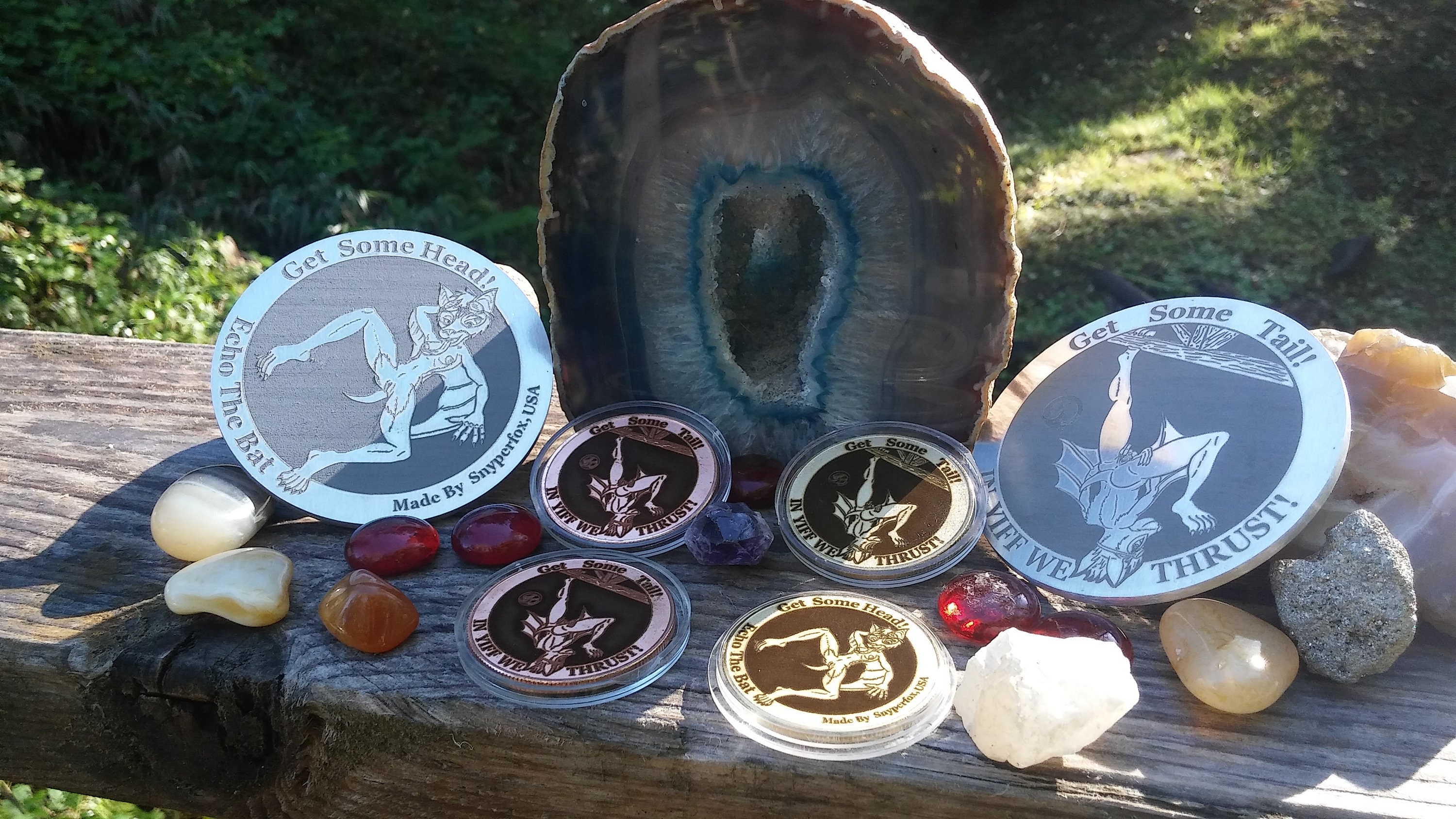 Echo the Bat, in Yiff We Thrust, Furry Challenge Coin - Etsy