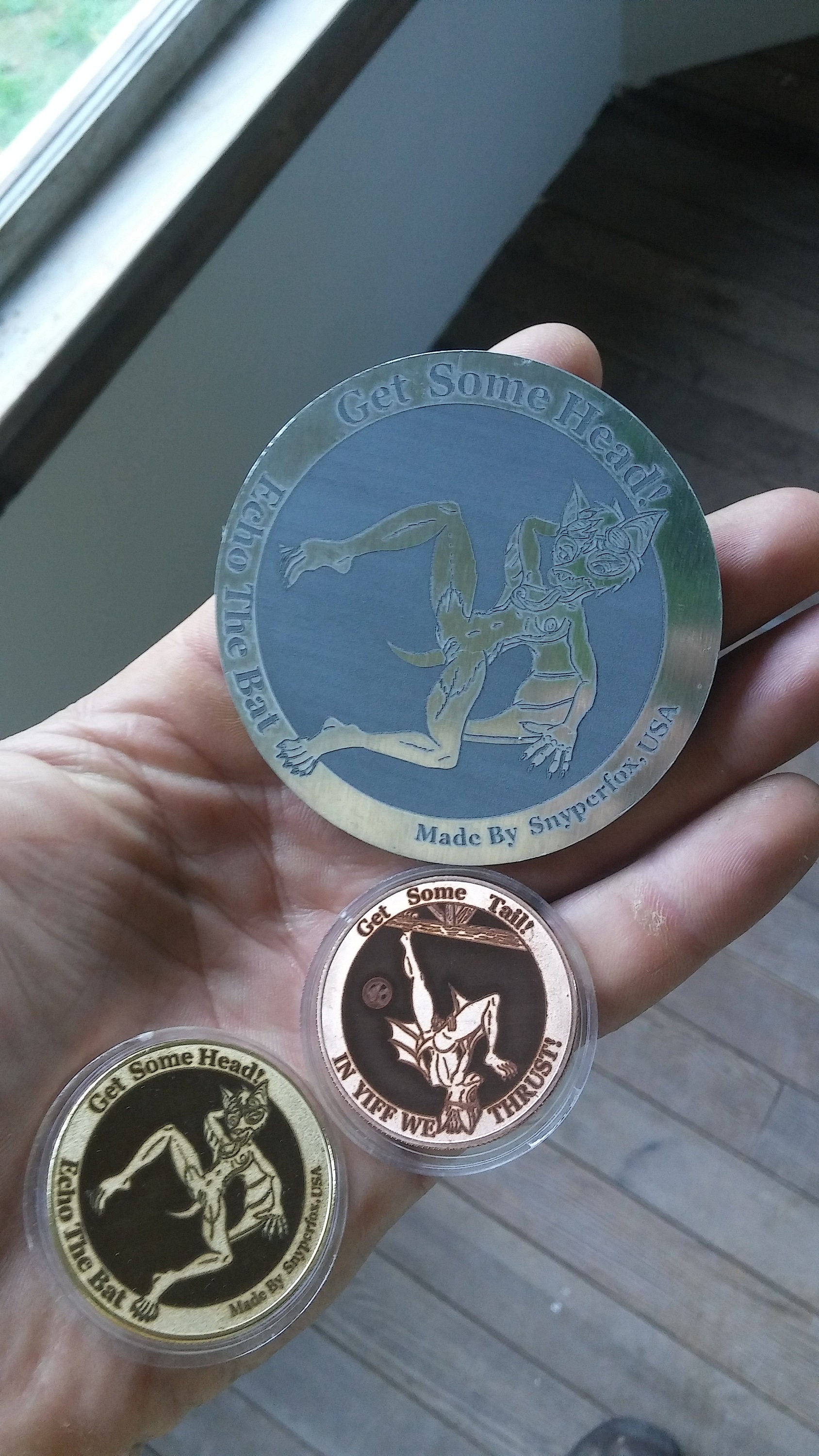 Echo the Bat, in Yiff We Thrust, Furry Challenge Coin - Etsy