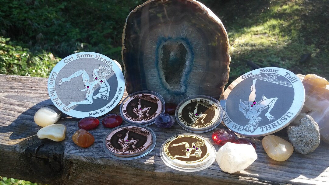 Echo the Bat, in Yiff We Thrust, Furry Challenge Coin - Etsy