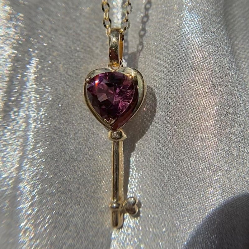 Heart Key Pendant - Etsy