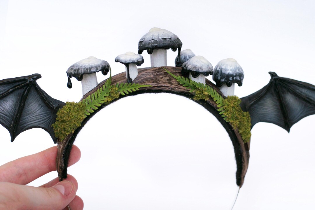 Batwing Fairy Mushroom Headband | Halloween Fantasy Crown | Cosplay ...