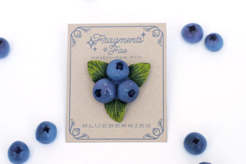 Blueberry Pin | Handmade Pin | Brooch - Etsy