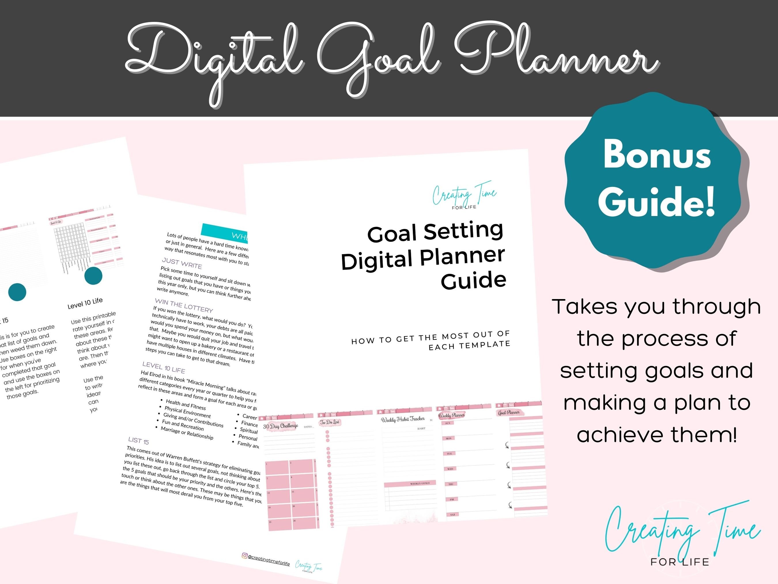Pretty Pink Goal Setting Digital Planner | Goodnotes Planner | Goal ...