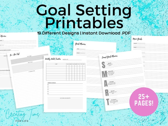 Goal Setting Printables Goal Planner Guide for Goals | Etsy