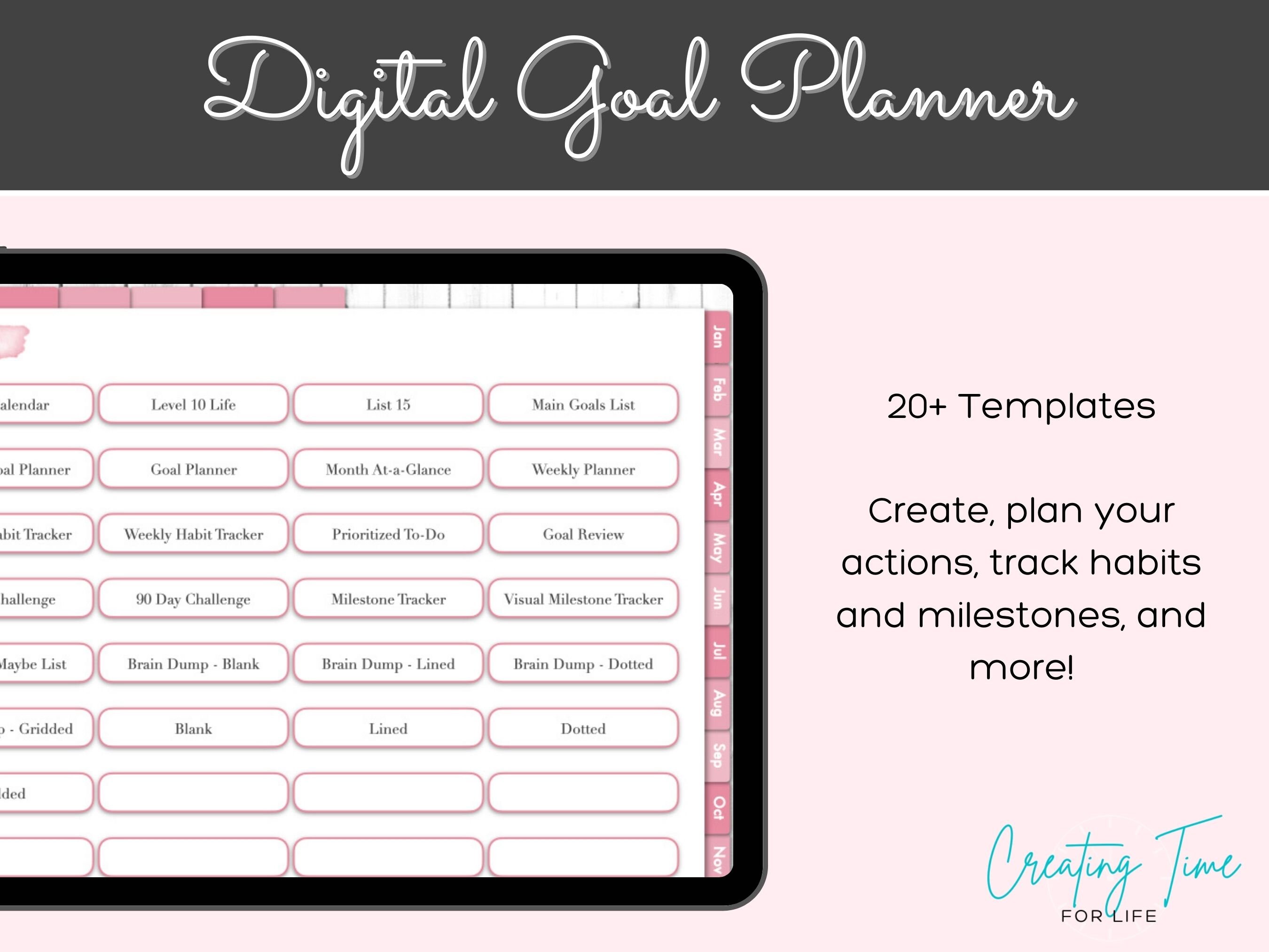 Pretty Pink Goal Setting Digital Planner | Goodnotes Planner | Goal ...