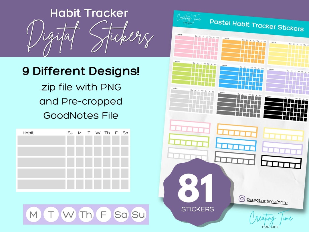 Digital Stickers | Habit Tracker | Goodnotes | Digital Planning ...