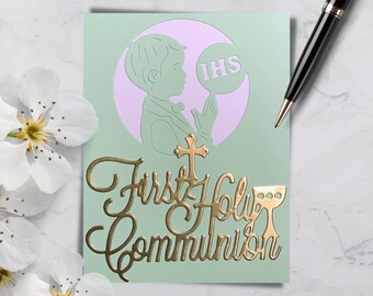 First Holy Communion Card, Girl First Communion Card, Christian ...