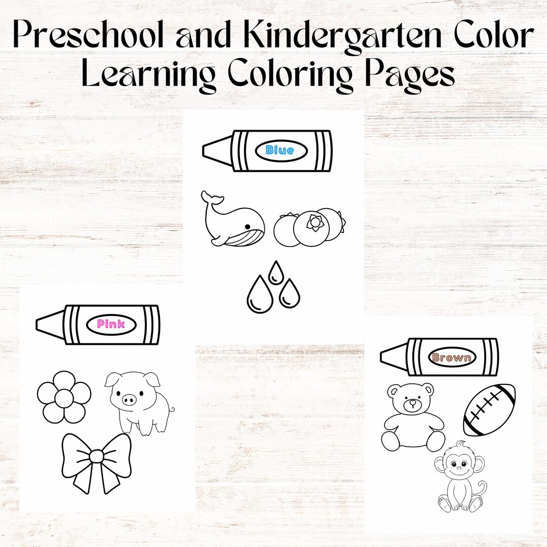 Preschool and Kindergarten Color Learning Coloring Pages, Coloring and ...
