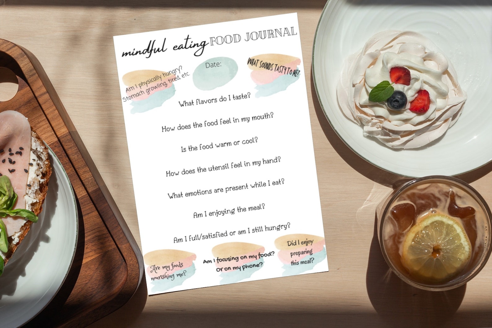PRINTABLE Mindful Eating Worksheet Printable Food Journal Mindful ...