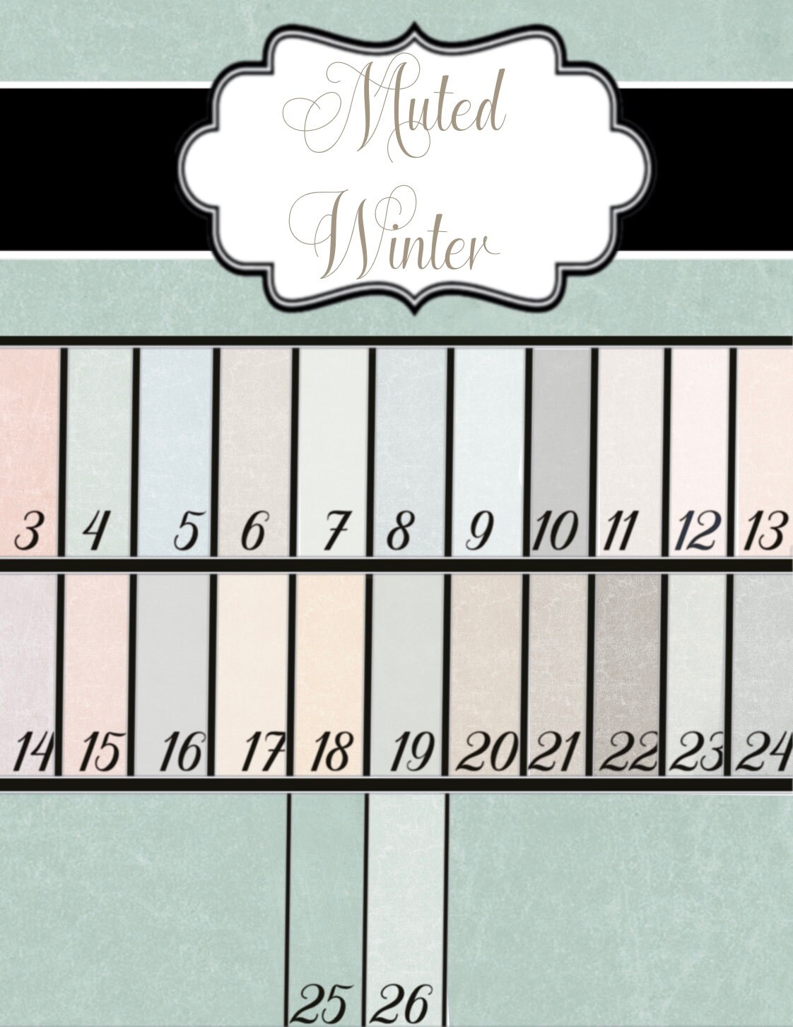 Muted Winter Printable Papers, Junk Journal, Scrapbooking - Etsy