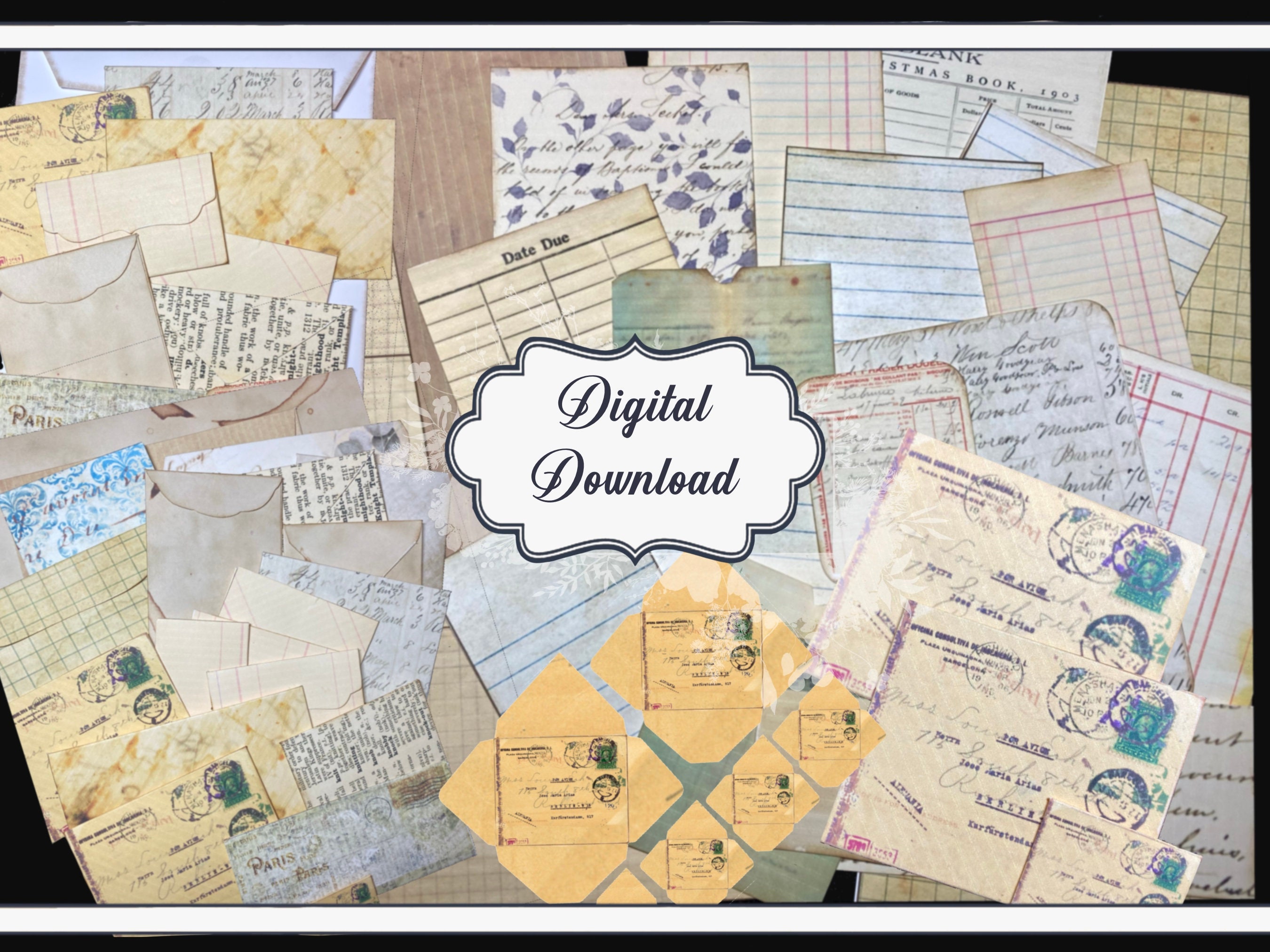 Endless Printable Envelopes Ephemera Vintage Journal Supplies Vintage ...