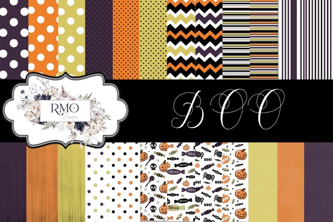 BOO Printable Papers, Digital Paper, Scrapbooking,collage,junk Journal ...