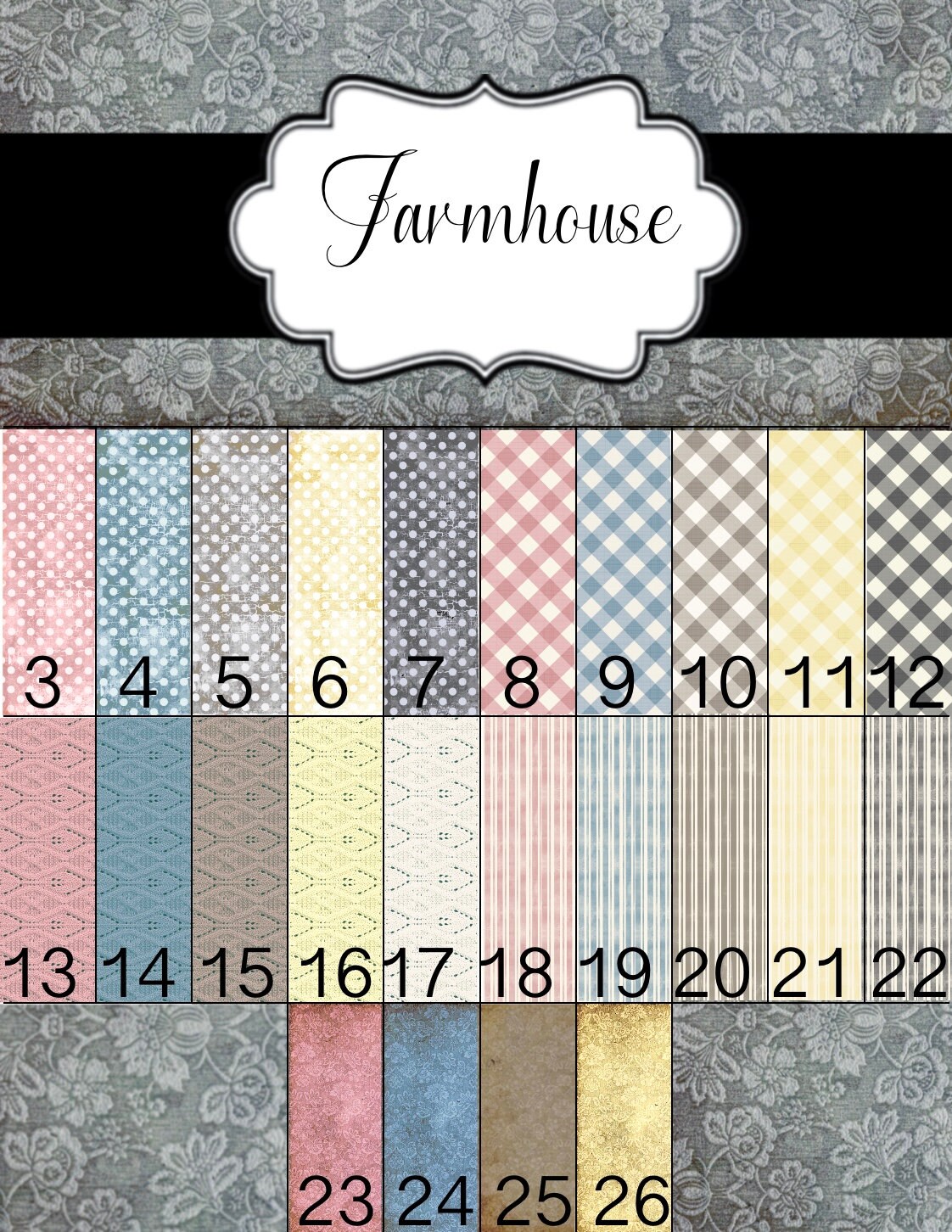 Farmhouse Printable Papers, Junk Journal, Scrapbooking - Etsy