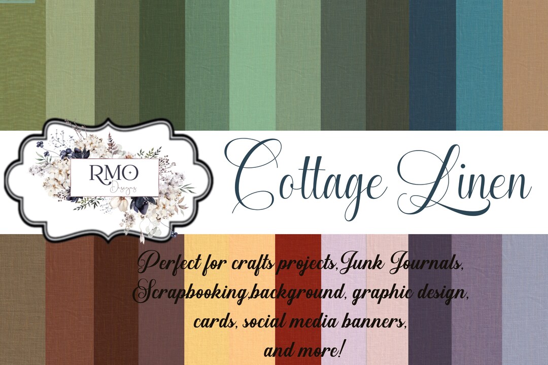 Cottage Linen Printable Papers, Junk Journal, Scrapbooking - Etsy
