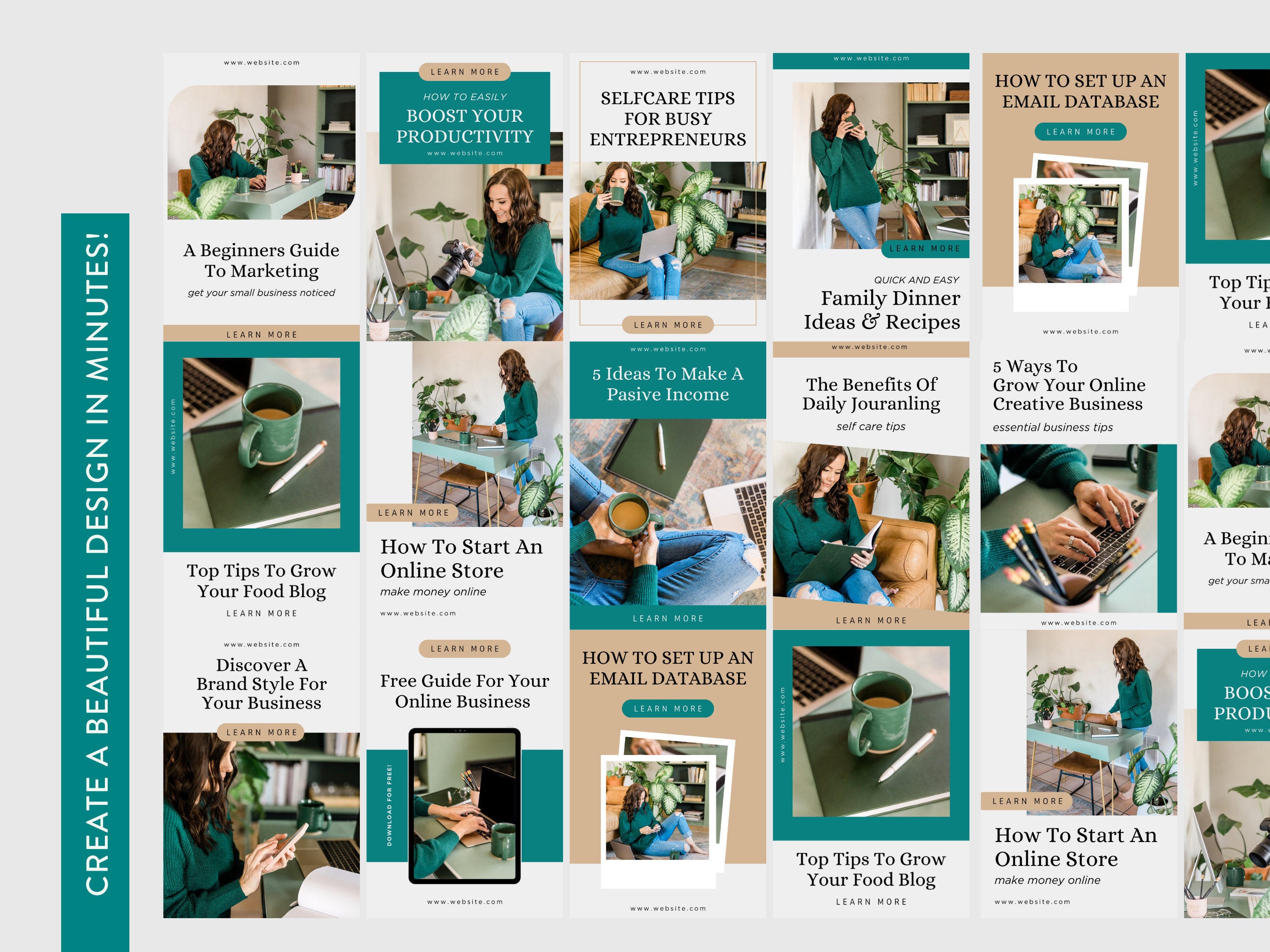 Pinterest Pin Templates Business Pinterest Templates - Etsy