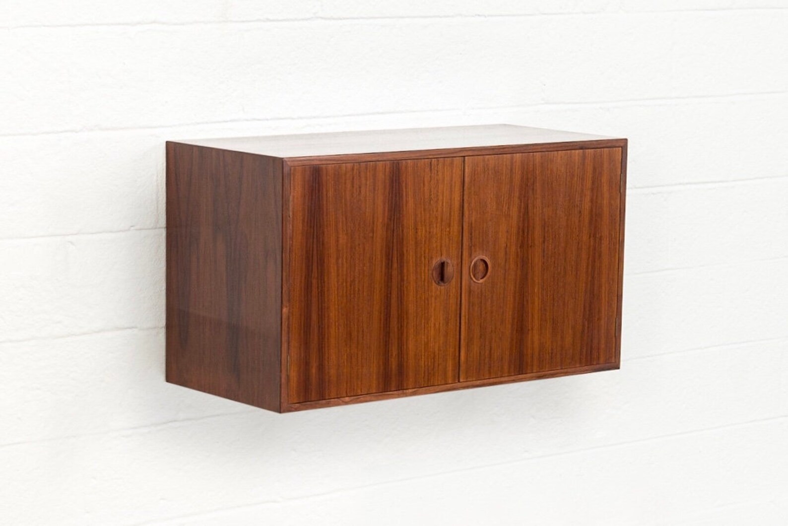 Mid Century Danish Wall Mounted Cabinet or Floating Shelf in Rosewood ...