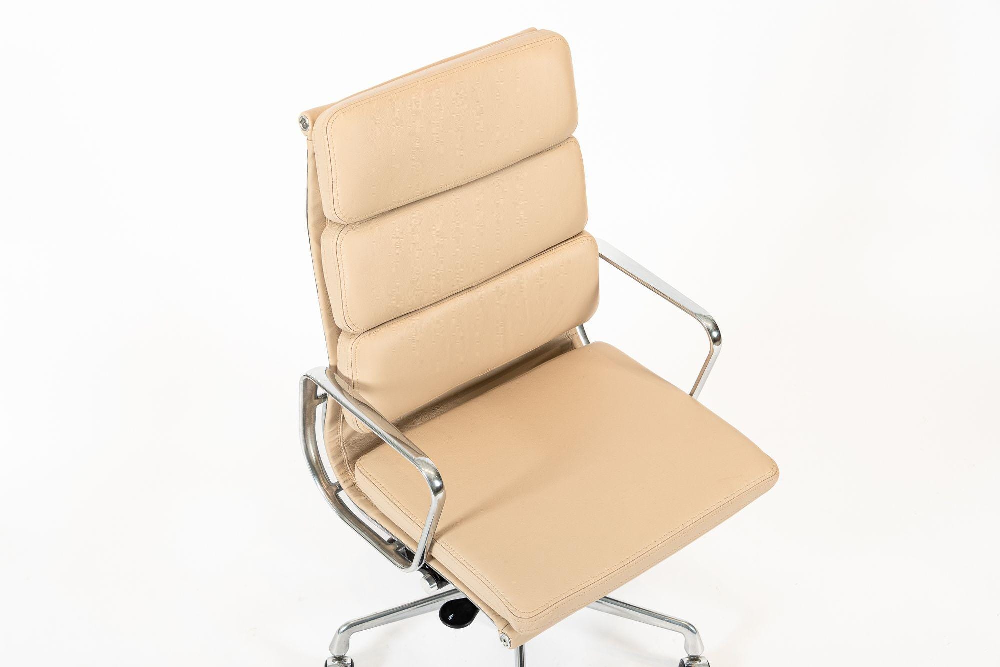 Eames Herman Miller Tall Cream Leather Office Chair Aluminum Group - Etsy