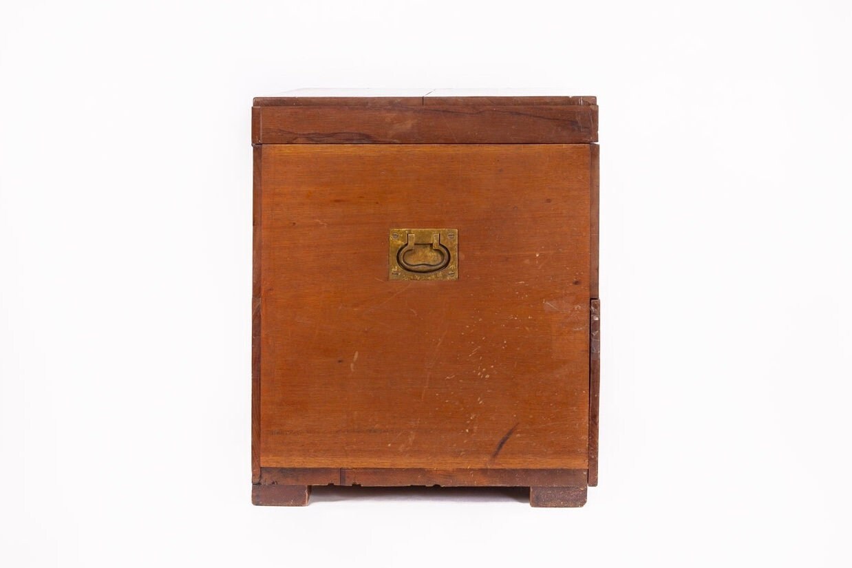 Antique Wood Field Desk Military Box, Wood Military Chest, Large Rare ...