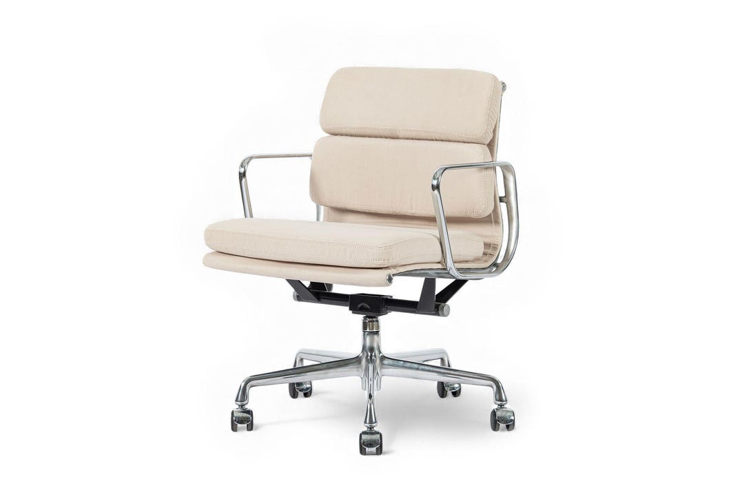 Eames for Herman Miller Tan Cream Office Chair in Schumacher VEGAN ...