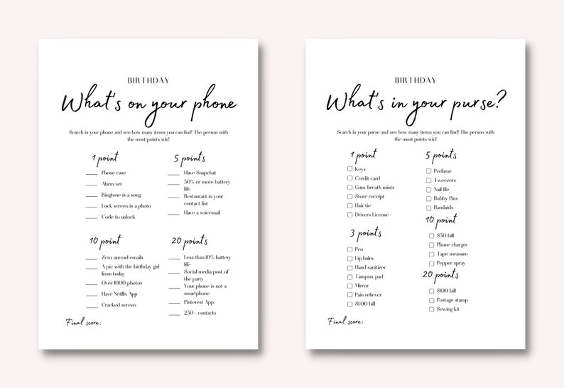 10 Printable Birthday Games For Her Birthday Party Game Bundle Etsy Uk