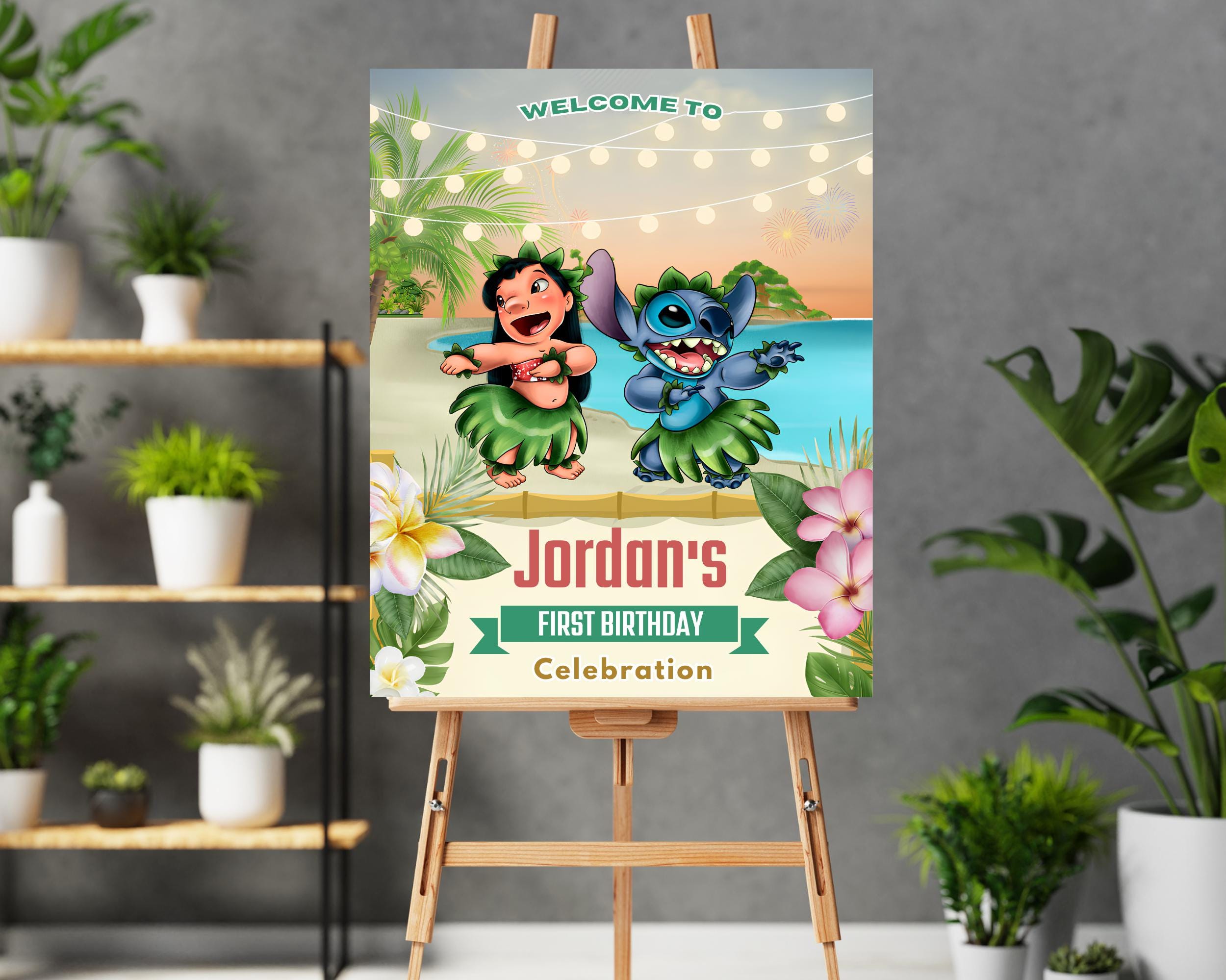 Lilo & Stitch Birthday Welcome Sign Printable Lilo and Stitch Birthday ...