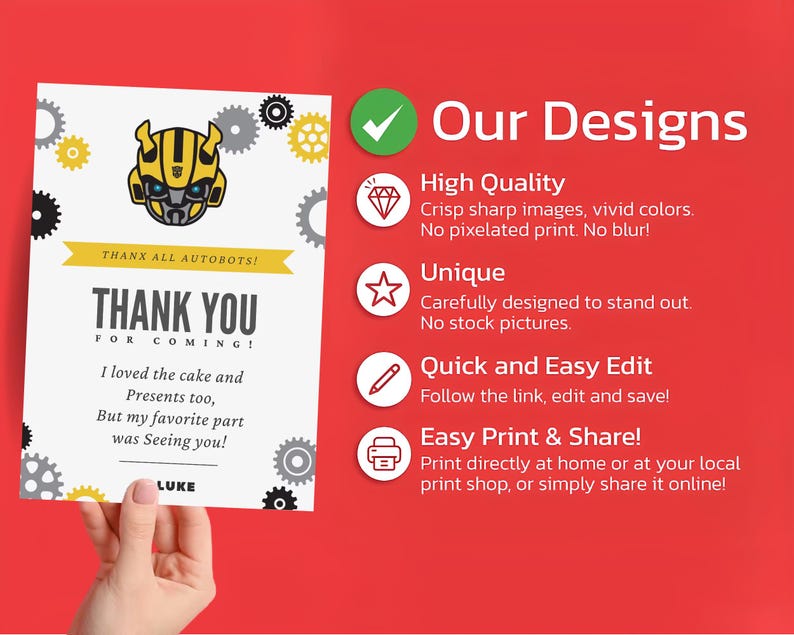 Transformers Birthday Tag Printable Transformers Thank You Bumblebee ...