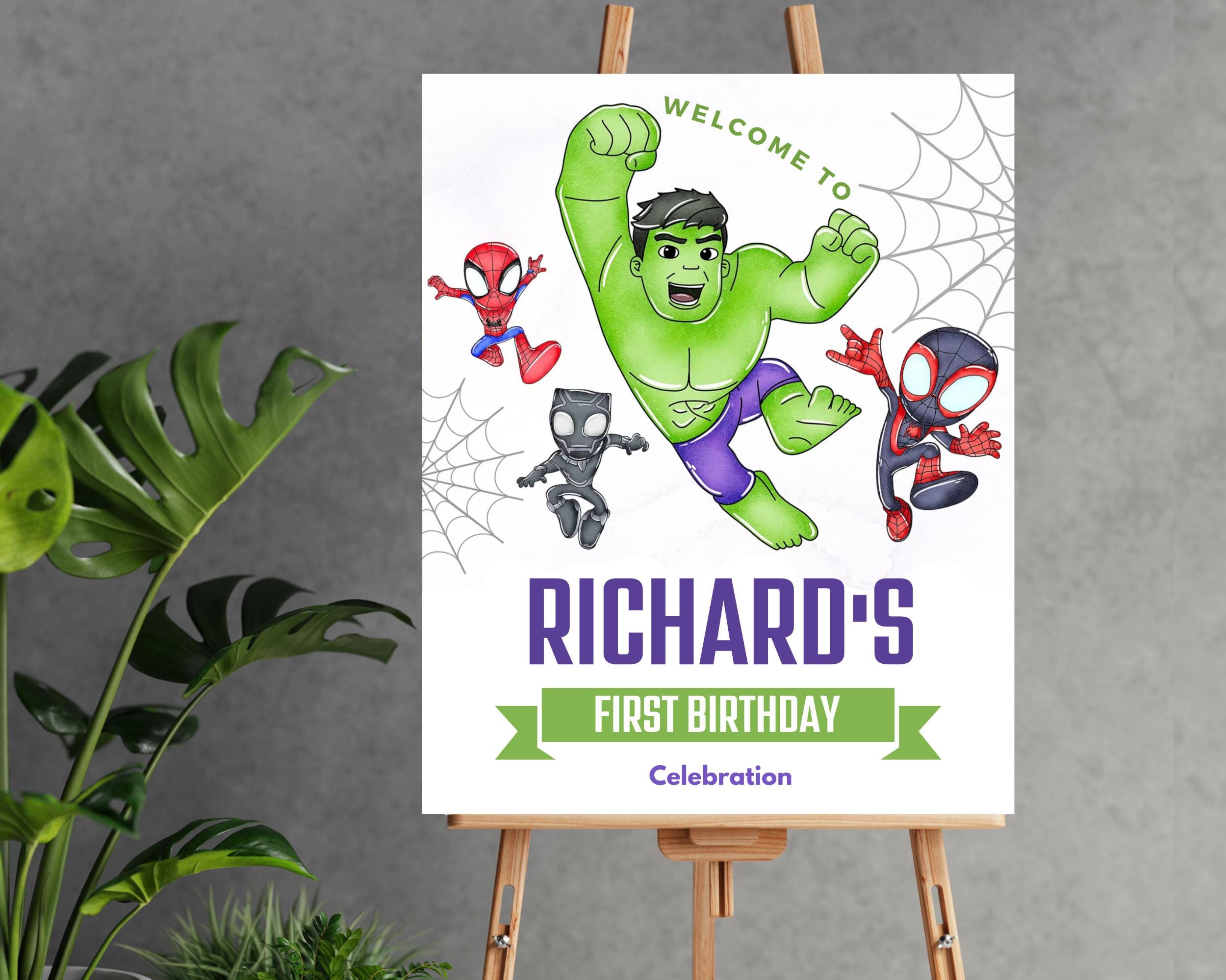 The Incredible Hulk Welcome Birthday Sign Spidey and His Amazing ...