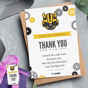 Transformers Birthday Tag Printable Transformers Thank You Bumblebee ...