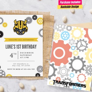 Transformer Invitation Optimus Prime Design Bumblebee Autobot Theme ...