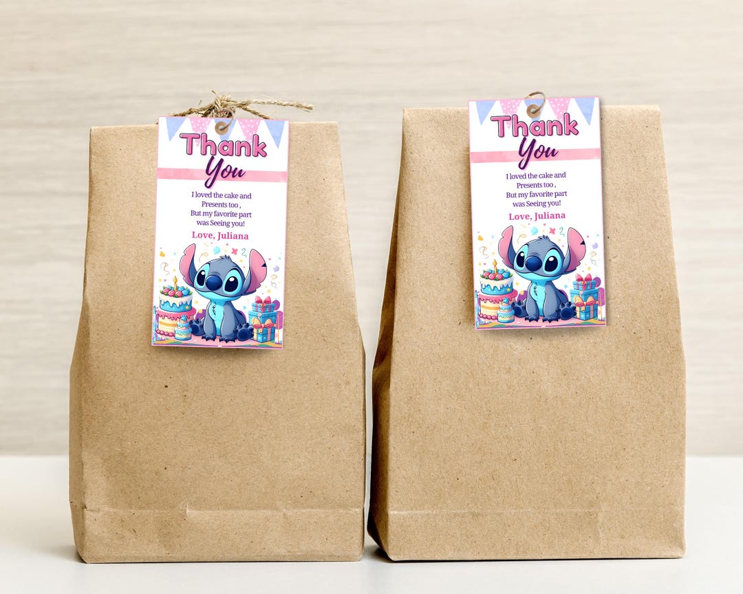 Printable Lilo & Stitch Thank You Tags Diy Stitch Thank You Gift Tag ...