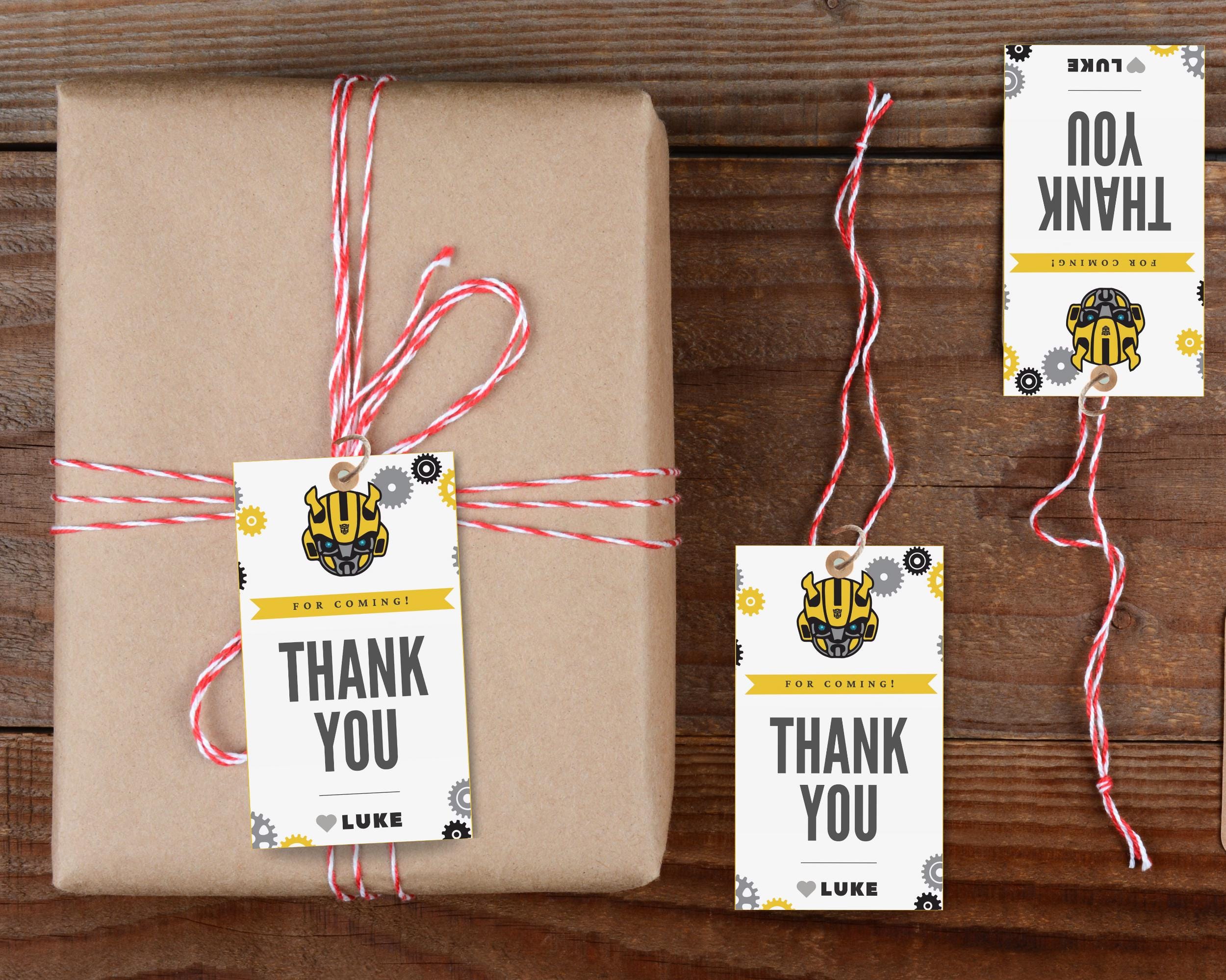 Transformers Birthday Tag Printable Transformers Thank You Bumblebee ...