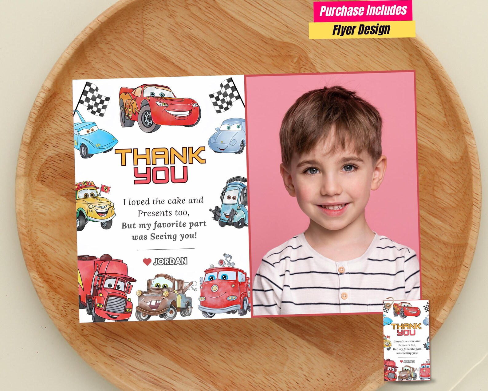 Printable Cars Birthday Thank You Tag Cars Birthday Gift Tag Lightning ...