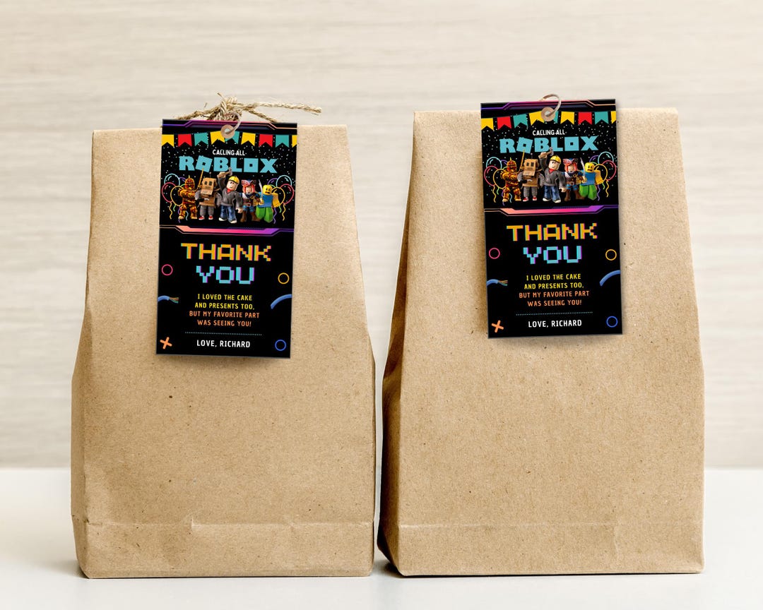 Roblox Themed Gift Tags Roblox Gift Tags Kids Roblox Party Favor Tags ...