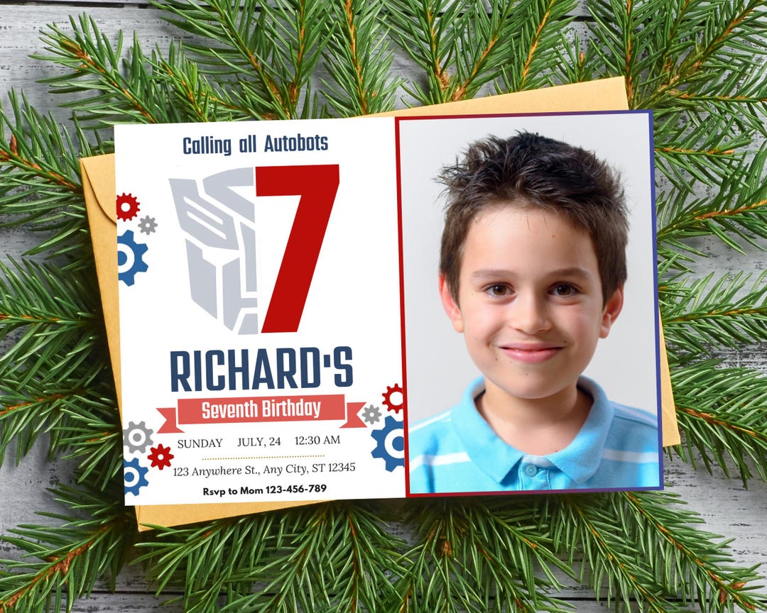 Optimus Prime 7th Transformers Photo Birthday Card Printed Transformer ...