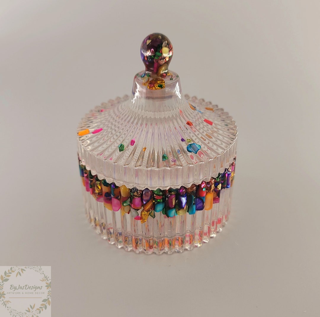 Vintage Style Jewelry Trinket Box, Vintage Resin Trinket Box , Resin ...