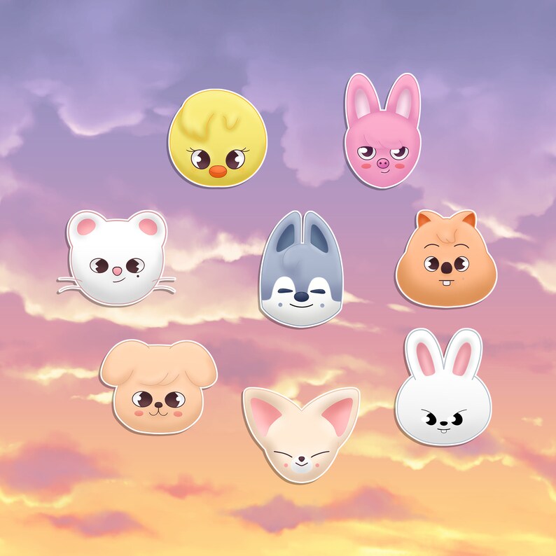 Kpop Stray Kids Skzoo Animal Die Cut Vinyl Stickers Wolfchan, Leebit, Dwaekki, Jiniret ...