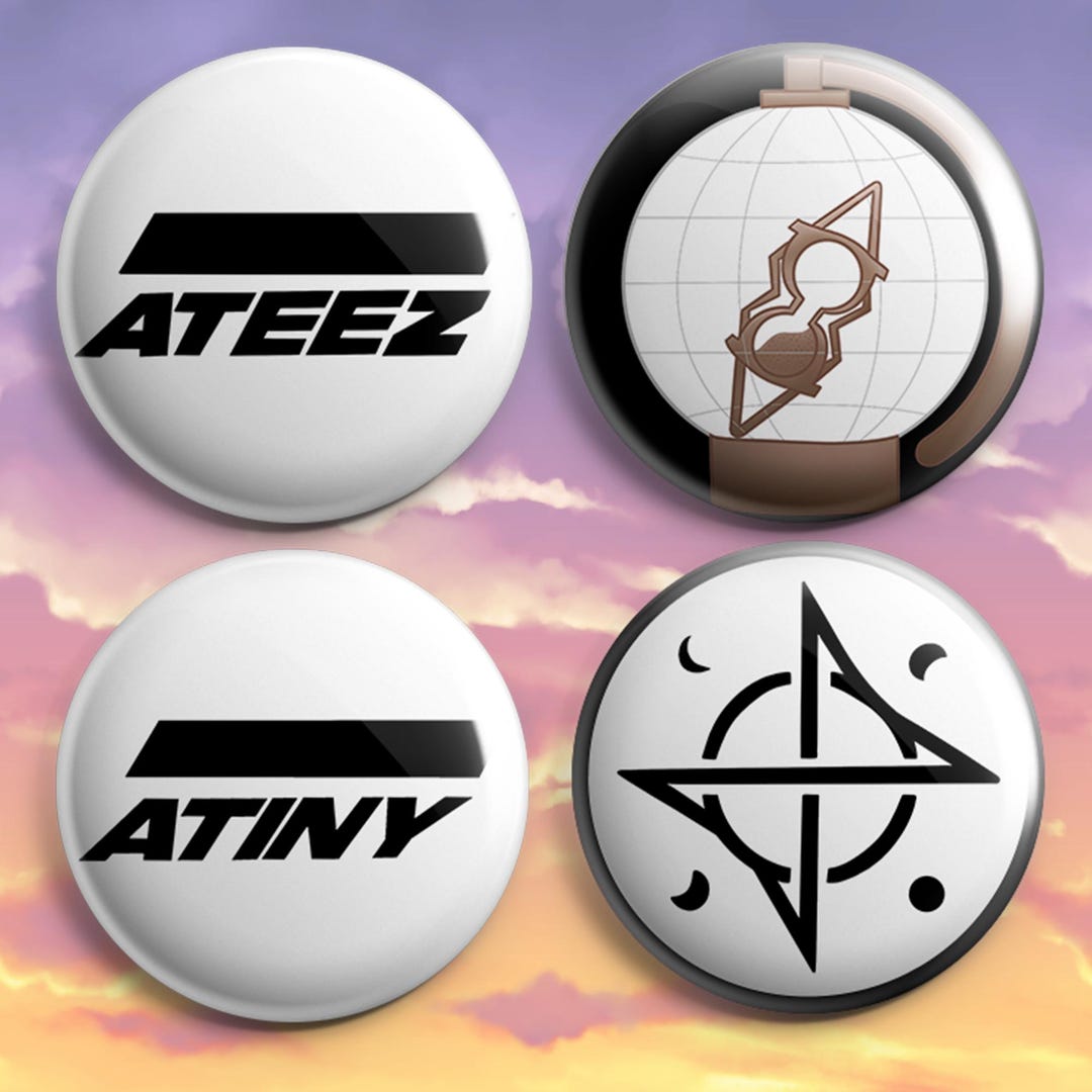 Ateez Kpop Pinback Button Badge | Atiny Hongjoong Captain Logo - Etsy
