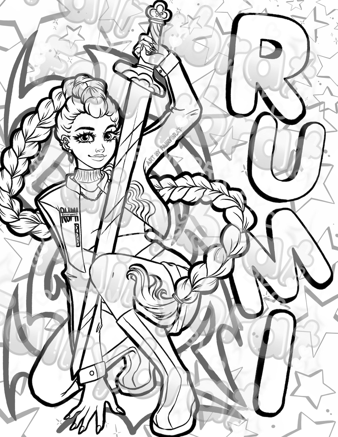 KPOP DEMON HUNTERS | Rumi Huntrix Coloring Page - Etsy