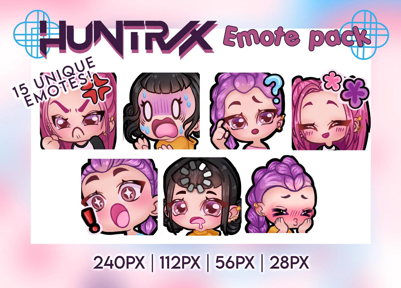 Huntr/x Emote Pack | Emotes for Twitch | Discord | Youtube | Cute Emoji ...