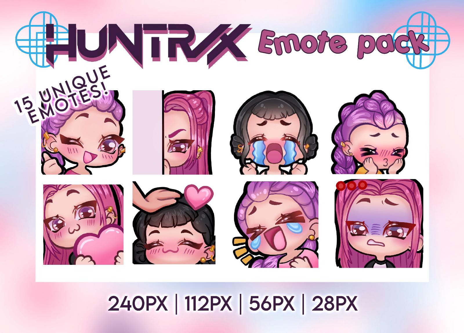 Huntr/x Emote Pack | Emotes for Twitch | Discord | Youtube | Cute Emoji ...