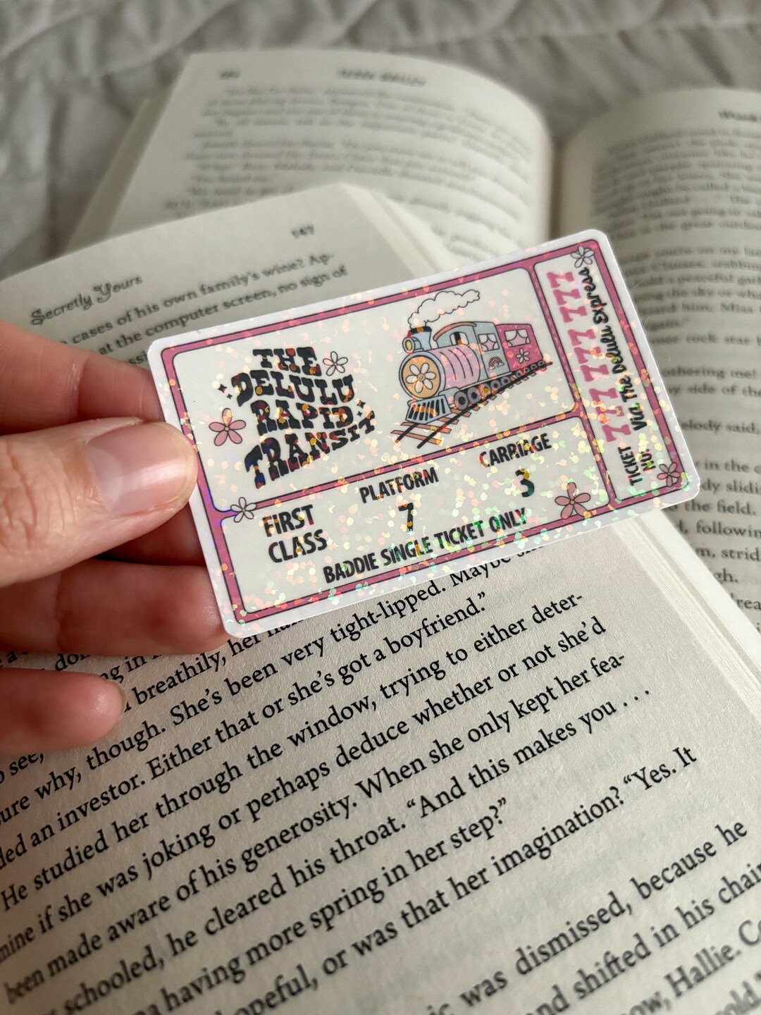 Delulu Train Ticket Sticker, Delusional Sticker, Anxiety Sticker, Funny ...