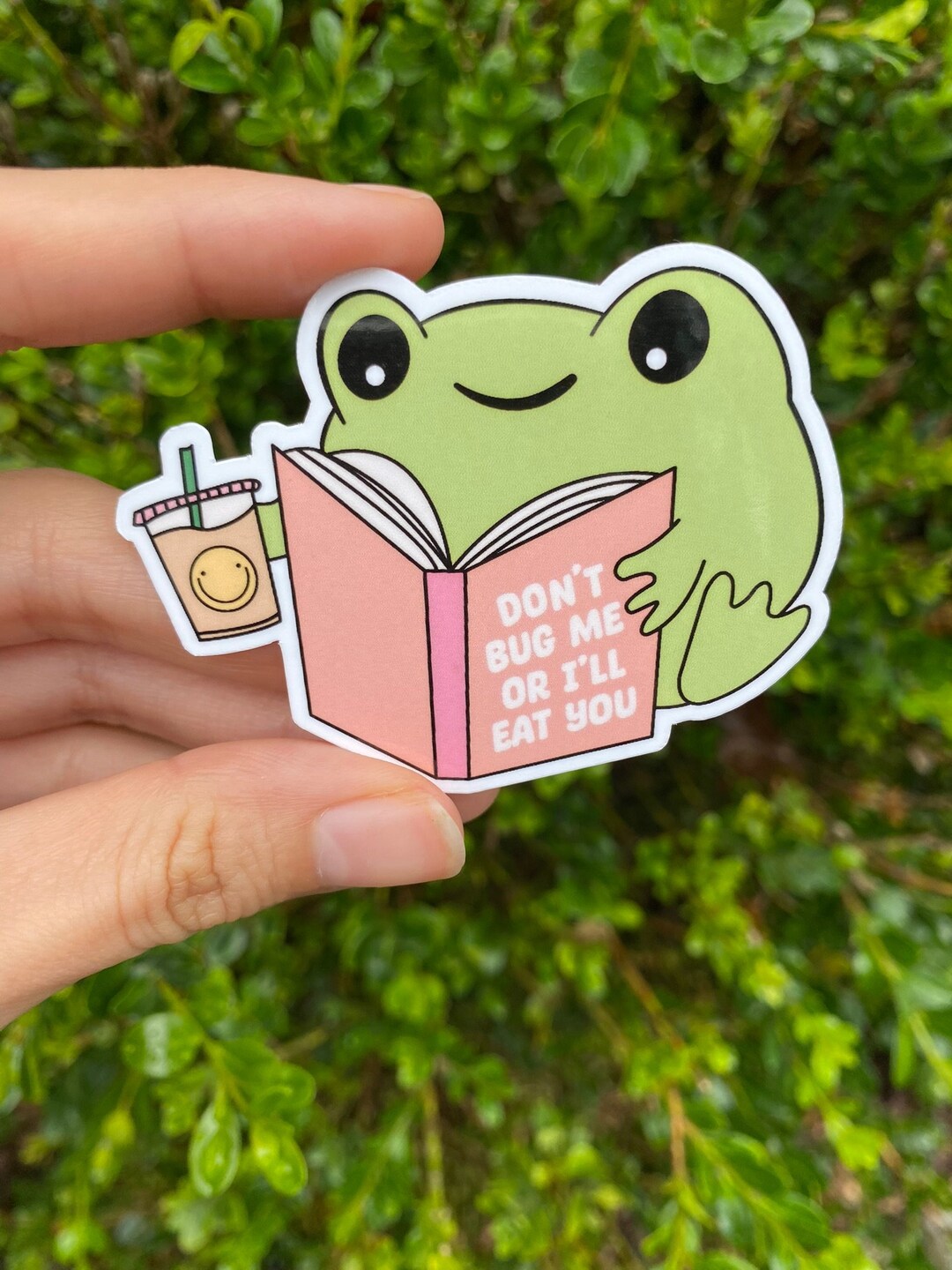 Dont Bug Me or I'll Eat You Sticker, Frog Sticker, Bookish Sticker ...