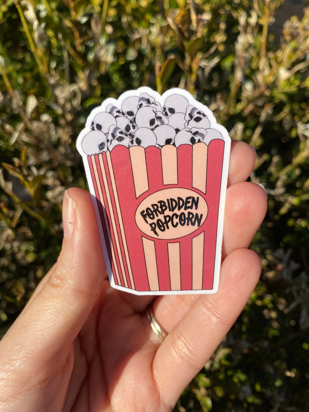Forbidden Popcorn Sticker Horror Movie Sticker Skeleton - Etsy