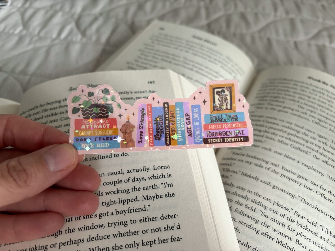 Book Trope Book Stack Sticker, Bookshelf Sticker, Smut Reader Sticker ...
