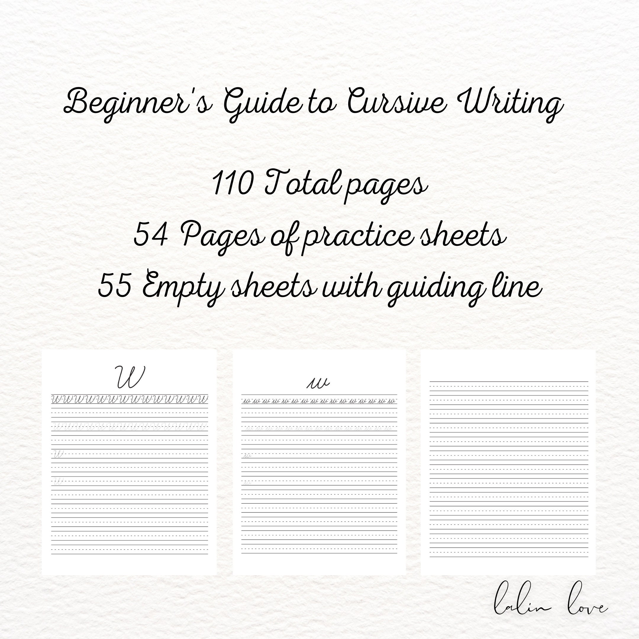Cursive Writing/Calligraphy worksheet and template printables - Etsy México