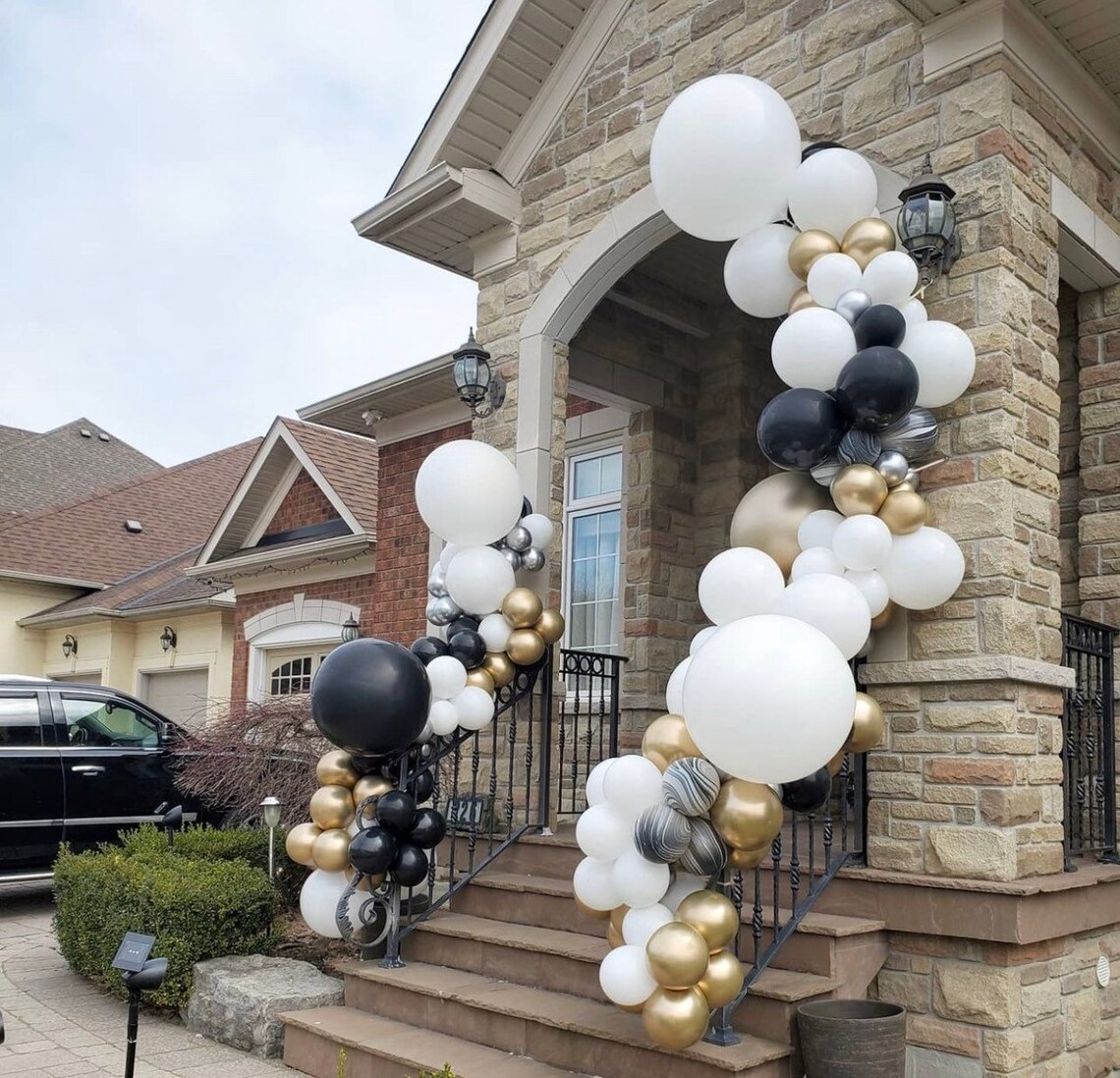 Black Gold & White Balloons/ Graduation Balloon Garland/ Grad | Etsy UK