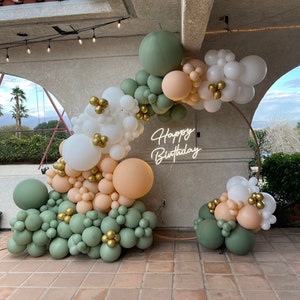 Olive Balloon Kit/ Eucalyptus Green White Olive Nude Gold Balloons ...