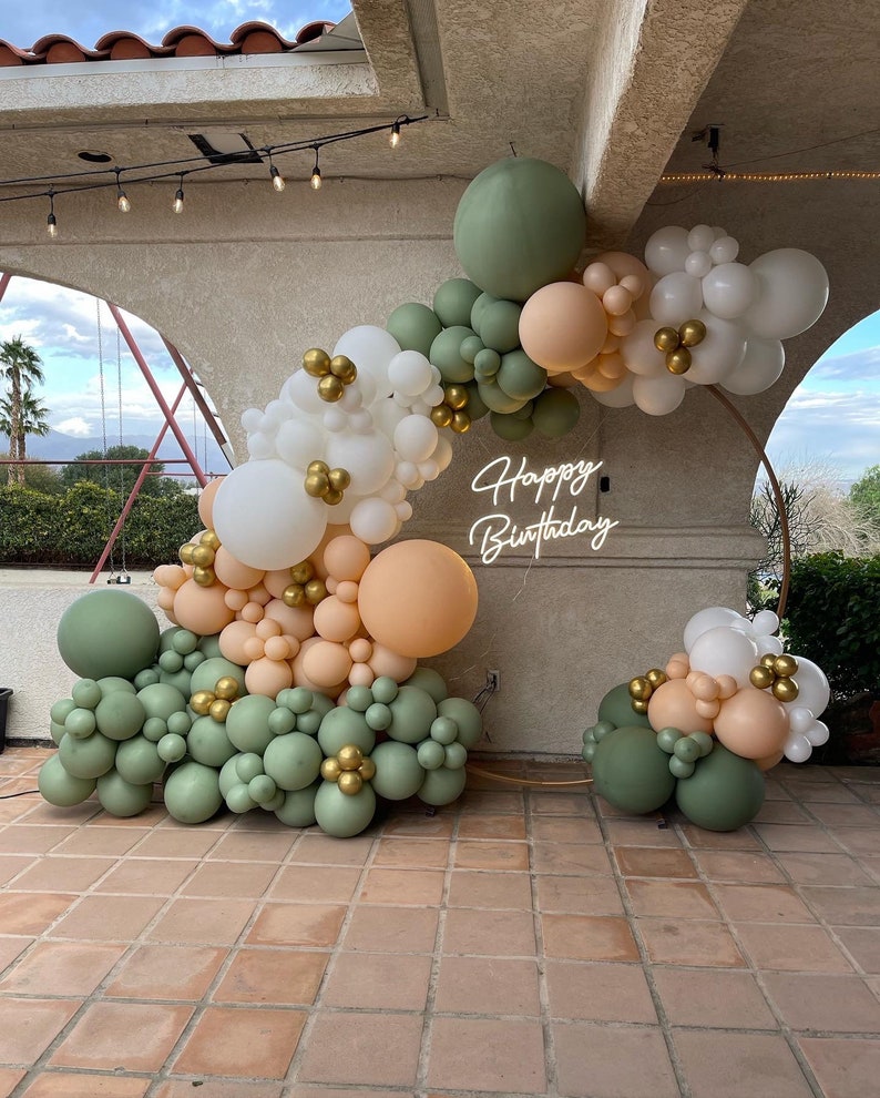 Olive Balloon Kit/ Eucalyptus Green White Olive Nude Gold - Etsy