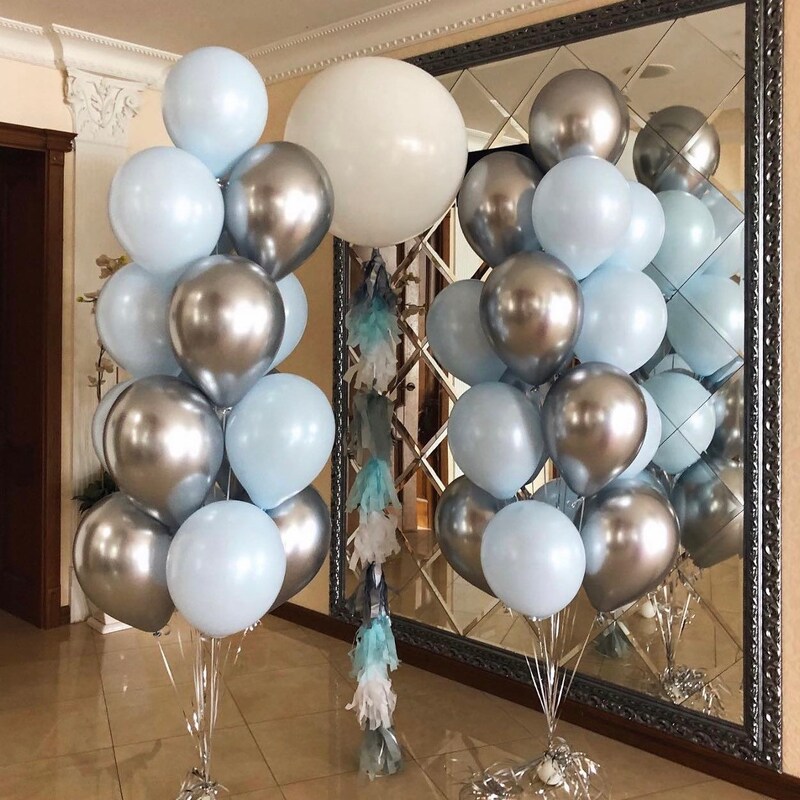 Blue and Silver Balloons - Etsy