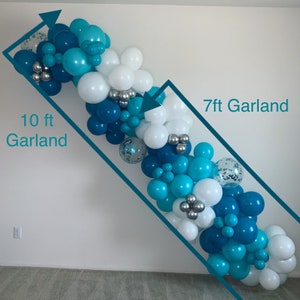 Blue Garland/ Teal Balloons/ Party Balloons/ Organic Balloon Arch ...